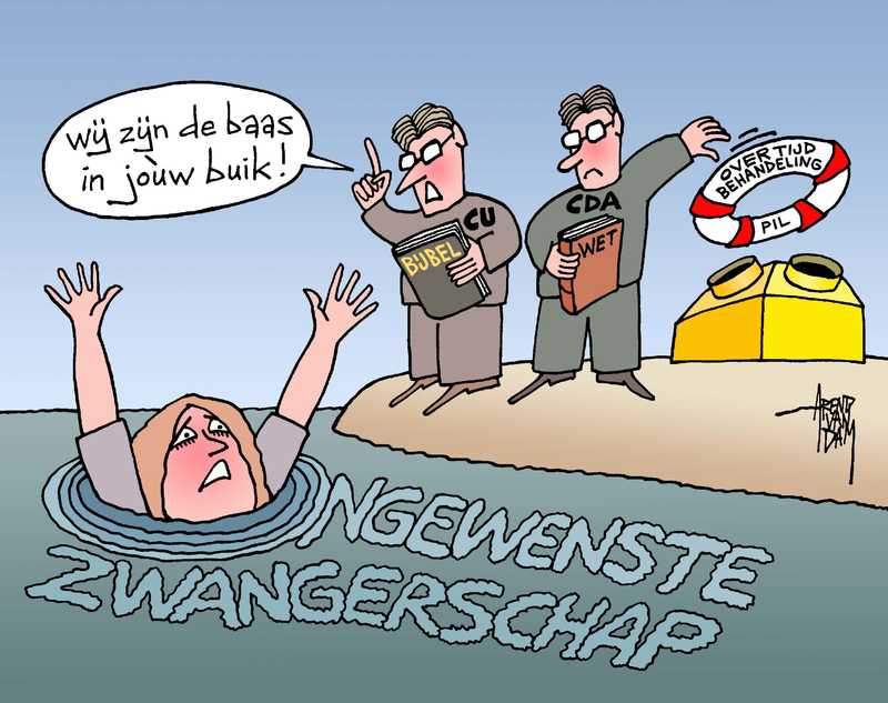 cartoon overtijd — Women on Waves