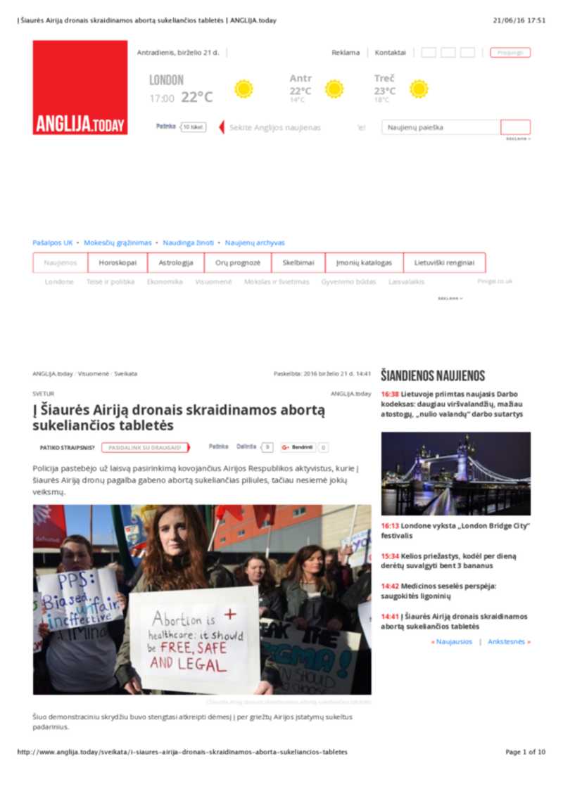 Į Šiaurės Airiją dronais skraidinamos abortą sukeliančios tabletės | ANGLIJA.today.pdf — Women ...